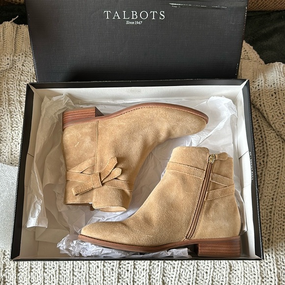 Talbots | Shoes | Talbots Light Acorn Tish Tie Ankle Boot Size 7 | Poshmark